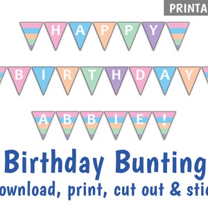 PRINTABLE Birthday Bunting, Make Your Own Personalised Birthday Banner ...