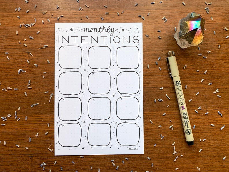 Monthly Intentions PRINTABLE - Etsy