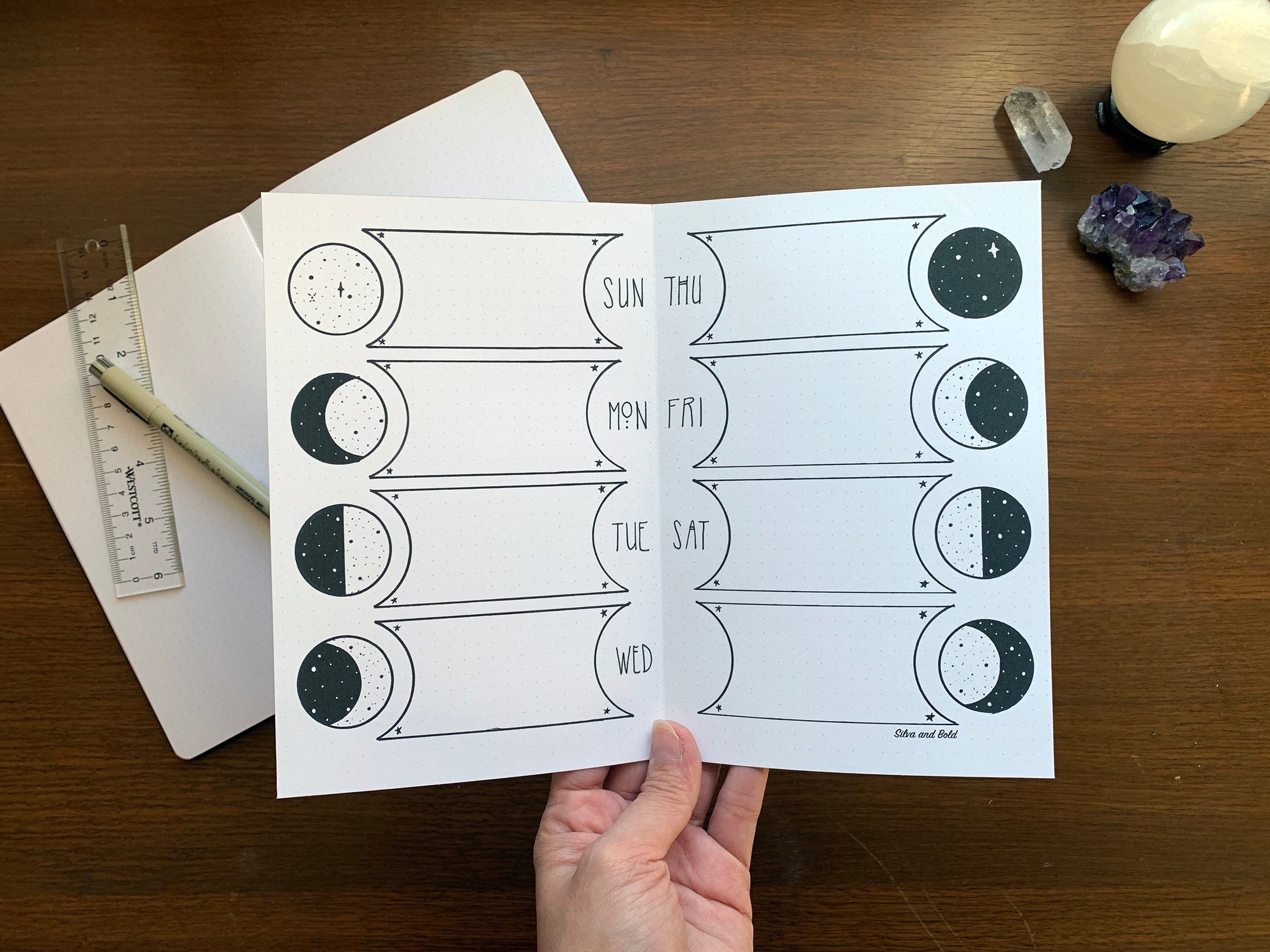 Moon Phase Weekly PRINTABLE - Etsy