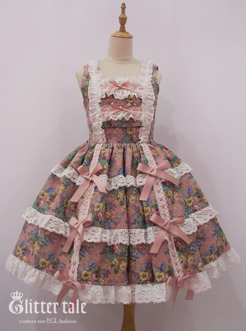 Custom Size Old School JSK EGL Dress Gobelin Flower Fabric With Small ...
