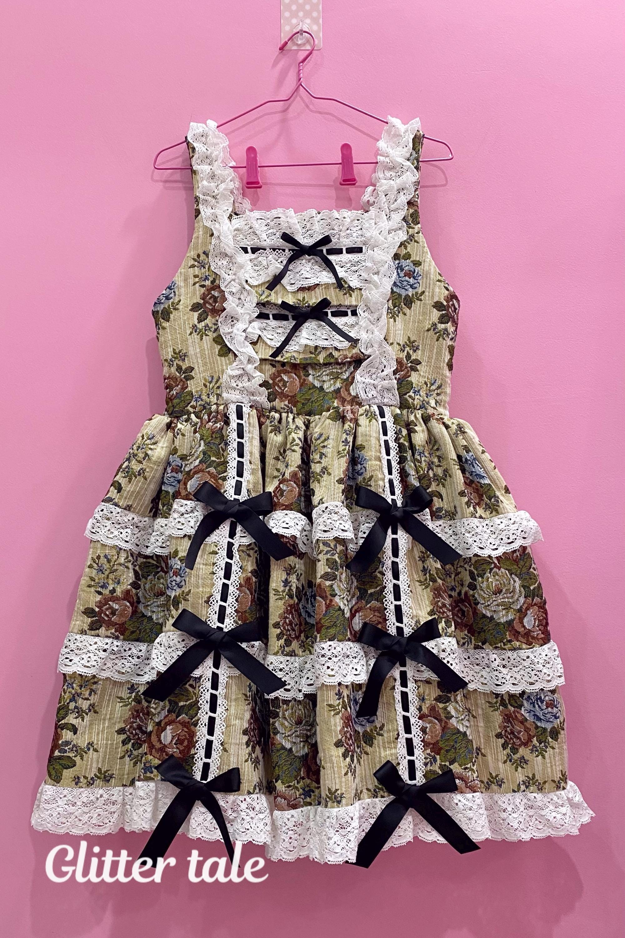 Custom Size Old School JSK EGL Dress Gobelin Flower Fabric With Small ...