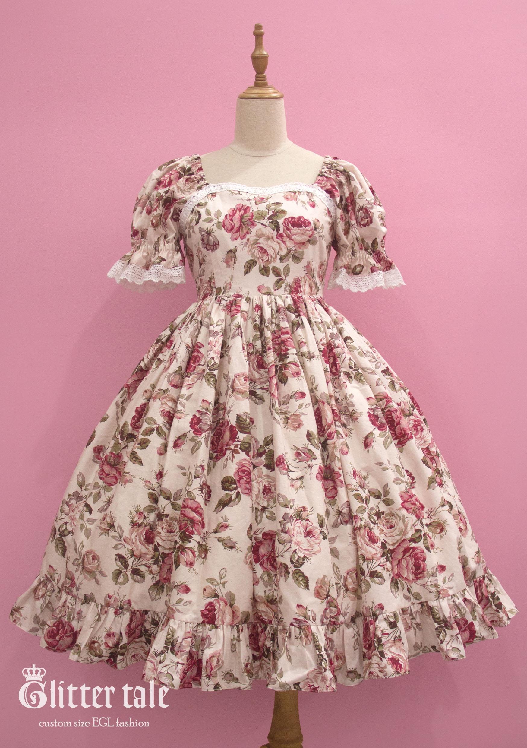 Custom Size EGL Fashion Vintage Floral Detachable Sleeves One Piece ...