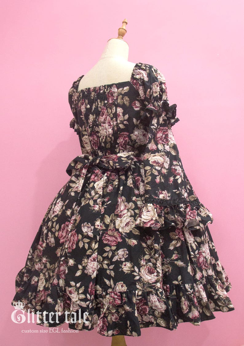 Custom Size EGL Fashion Vintage Floral Detachable Sleeves One Piece ...
