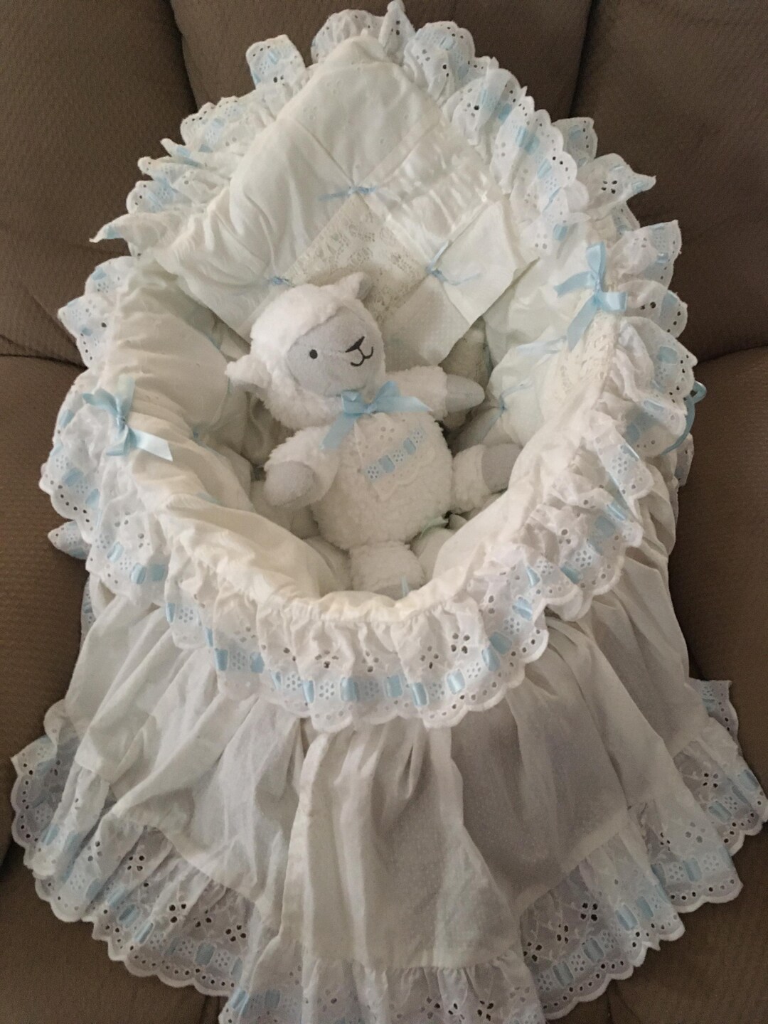 Cozy Doll Display Baskets by Sandee Patchwork Satin Eyelet Lace Reborn ...