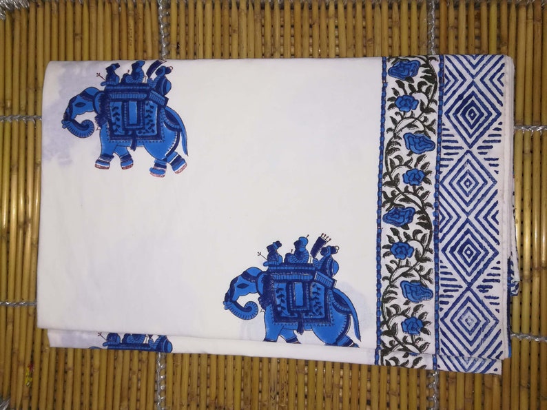 Jaipuri Hand Block Print Cotton Flat Sheet Handmade Bed sheet | Etsy