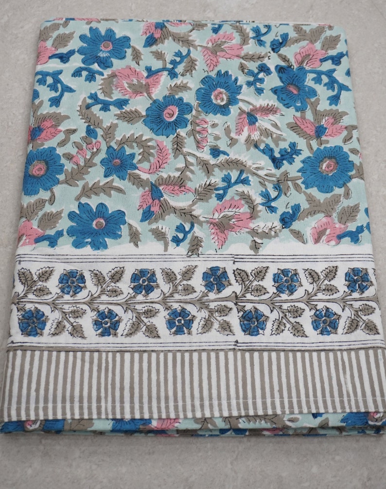 Cotton Flat Sheet Floral Print Bedspread Cotton Bedding Throw - Etsy