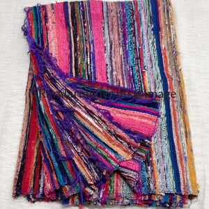 Chindi Rug Indian Handmade Vintage Sari Rug Hand Women Chingi Dhurrie ...