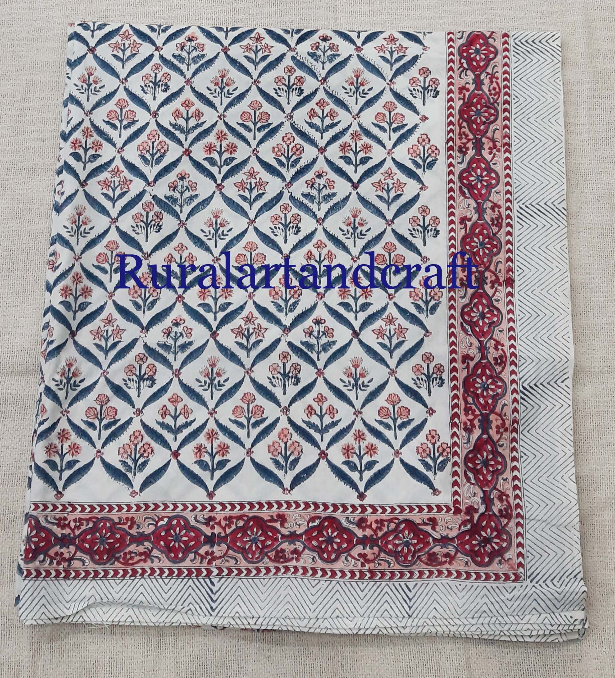 Hand Block Print Cotton Table Cover Indian Handmade Printed - Etsy