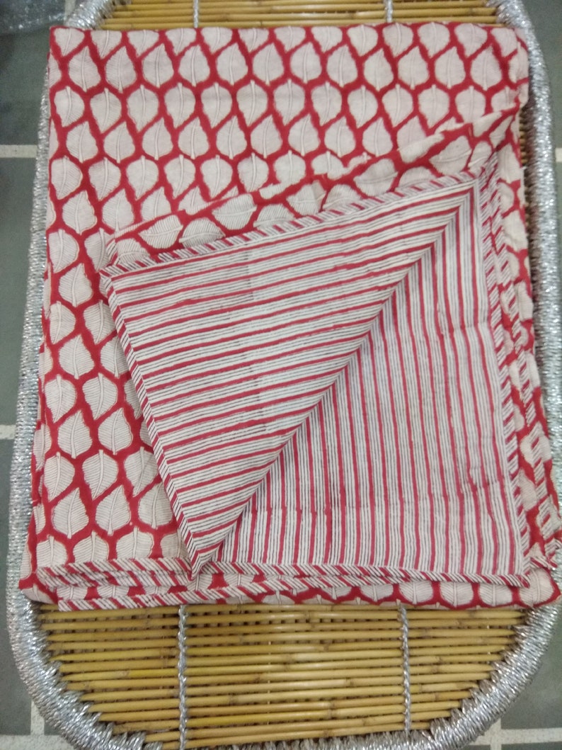 Indian Ac Dohar Hand Block Print Cotton Ac Quilt Hand Printed | Etsy