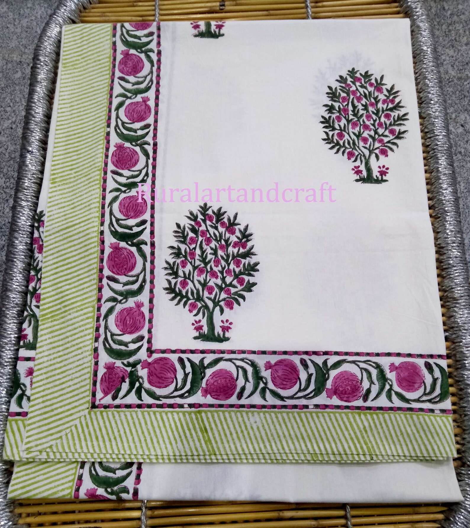 New Block Print Bed Sheet Bedding Blanket Floral Print Bed | Etsy