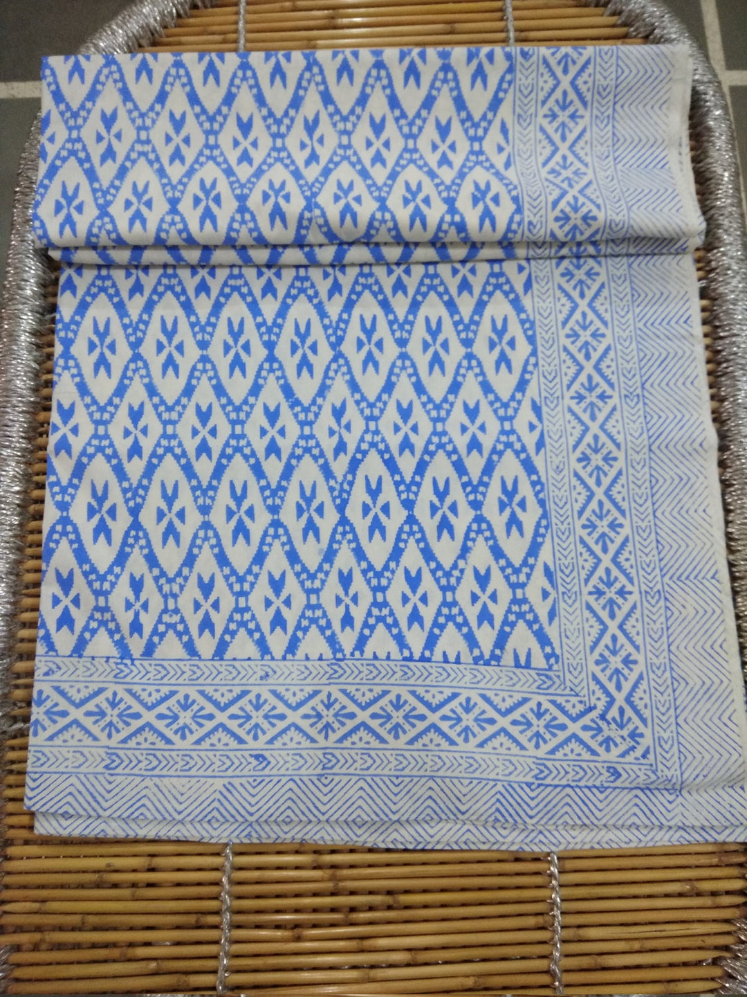 Cotton Ikat Block Print Bedspread Blanket Throw Home Decor Bedding ...