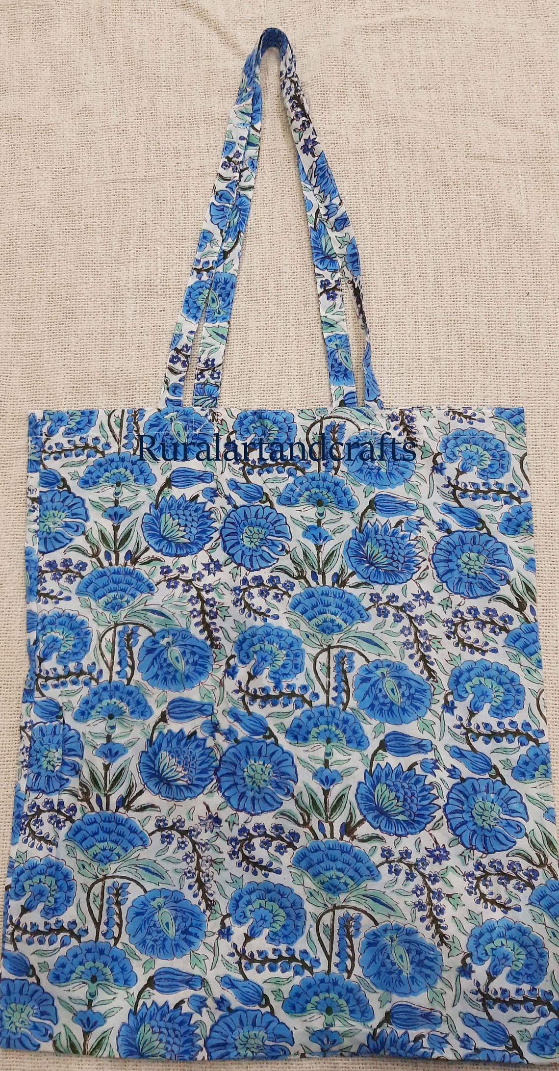 Indian Hand Block Print Cotton Bag Grocery Carrier Printed - Etsy