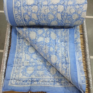 Jaipuri Hand Block Print Quilt Handmade Cotton Bedding Quilt Indian ...