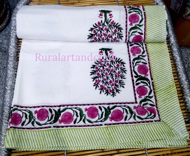 New Block Print Bed Sheet Bedding Blanket Floral Print Bed | Etsy