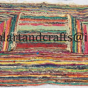 Chindi Rug Indian Handmade Vintage Sari Rug Hand Women Chingi Dhurrie ...