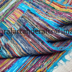 Chindi Rug Indian Handmade Vintage Sari Rug Hand Women Chingi Dhurrie ...