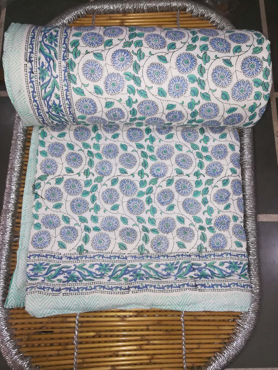 New Hand Block Print Bedspread Quilt Reversible Quilt Soft - Etsy