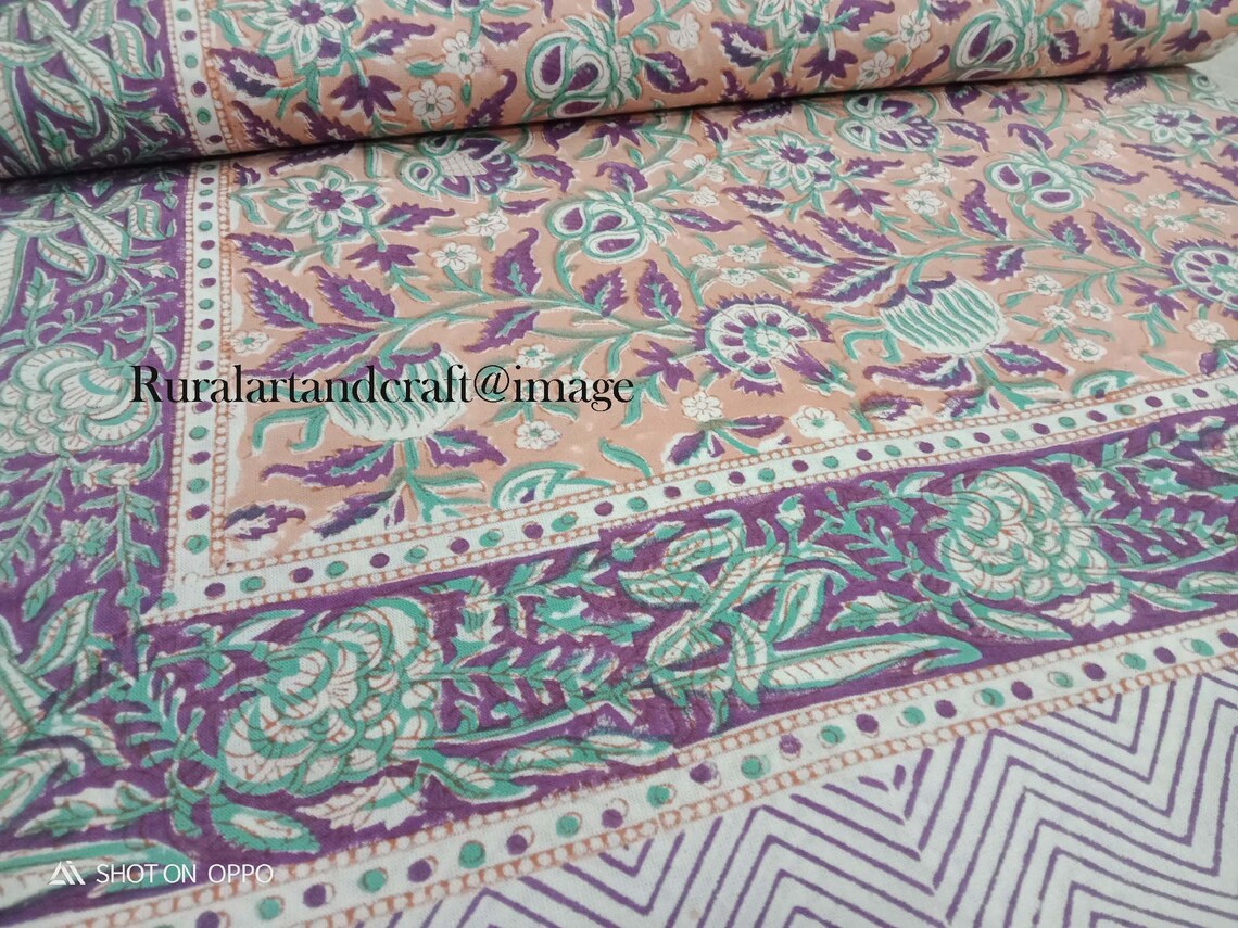 Flat Bed Sheet Bedroom Decor Hand Block Print Bed Sheet New - Etsy