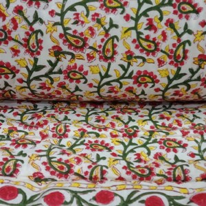 Handmade Cotton Kantha Quilt Floral Printed Rajai Jaipuri Quilt Hand ...