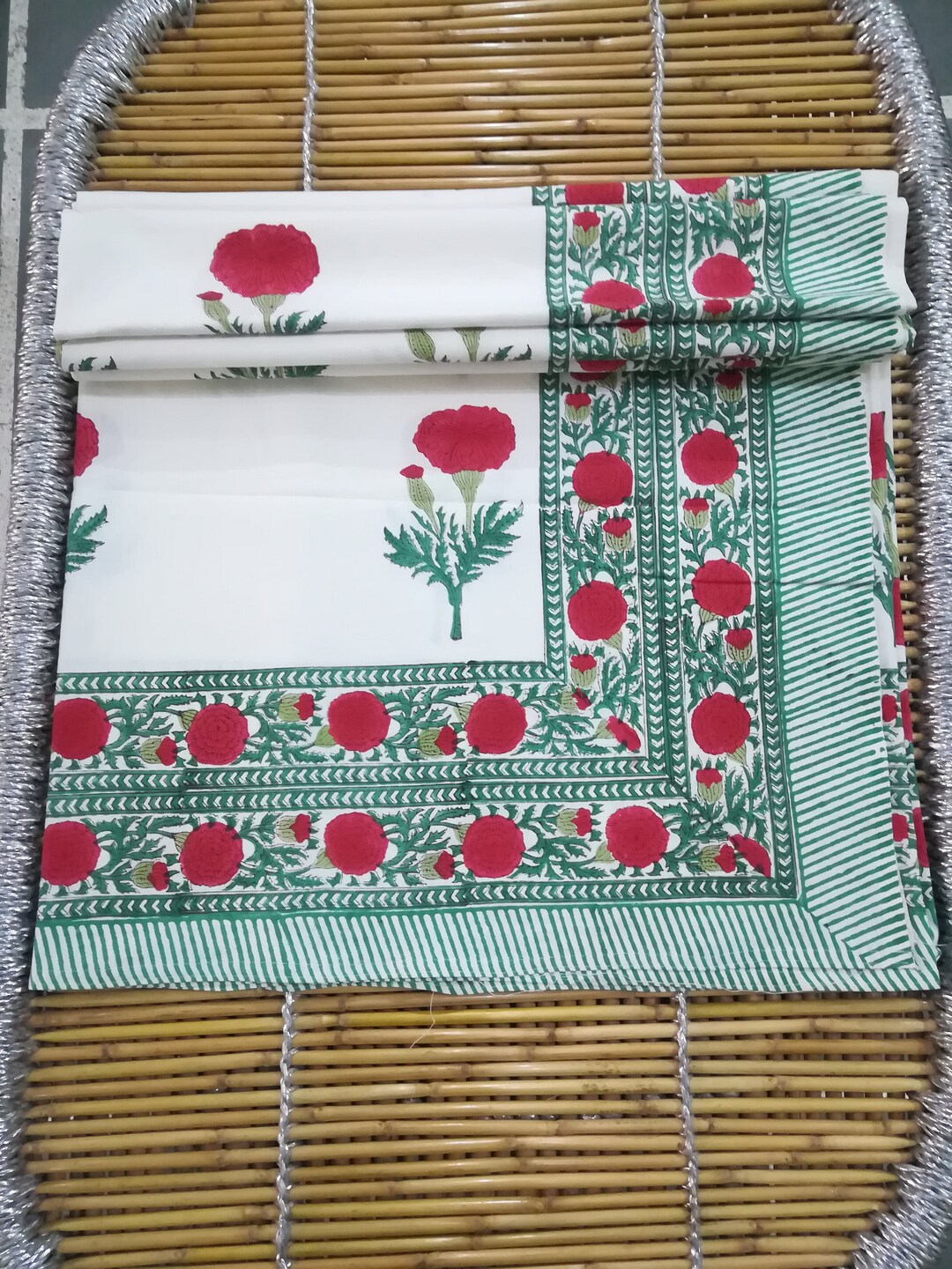 Indian Hand Block Print Flat Sheet Cotton Bed Sheet Bed Cover Wall ...