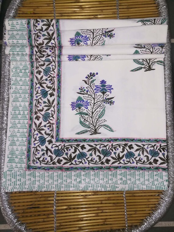 New Indian Buta print Flat sheet Bedspread Blanket Throw Home | Etsy