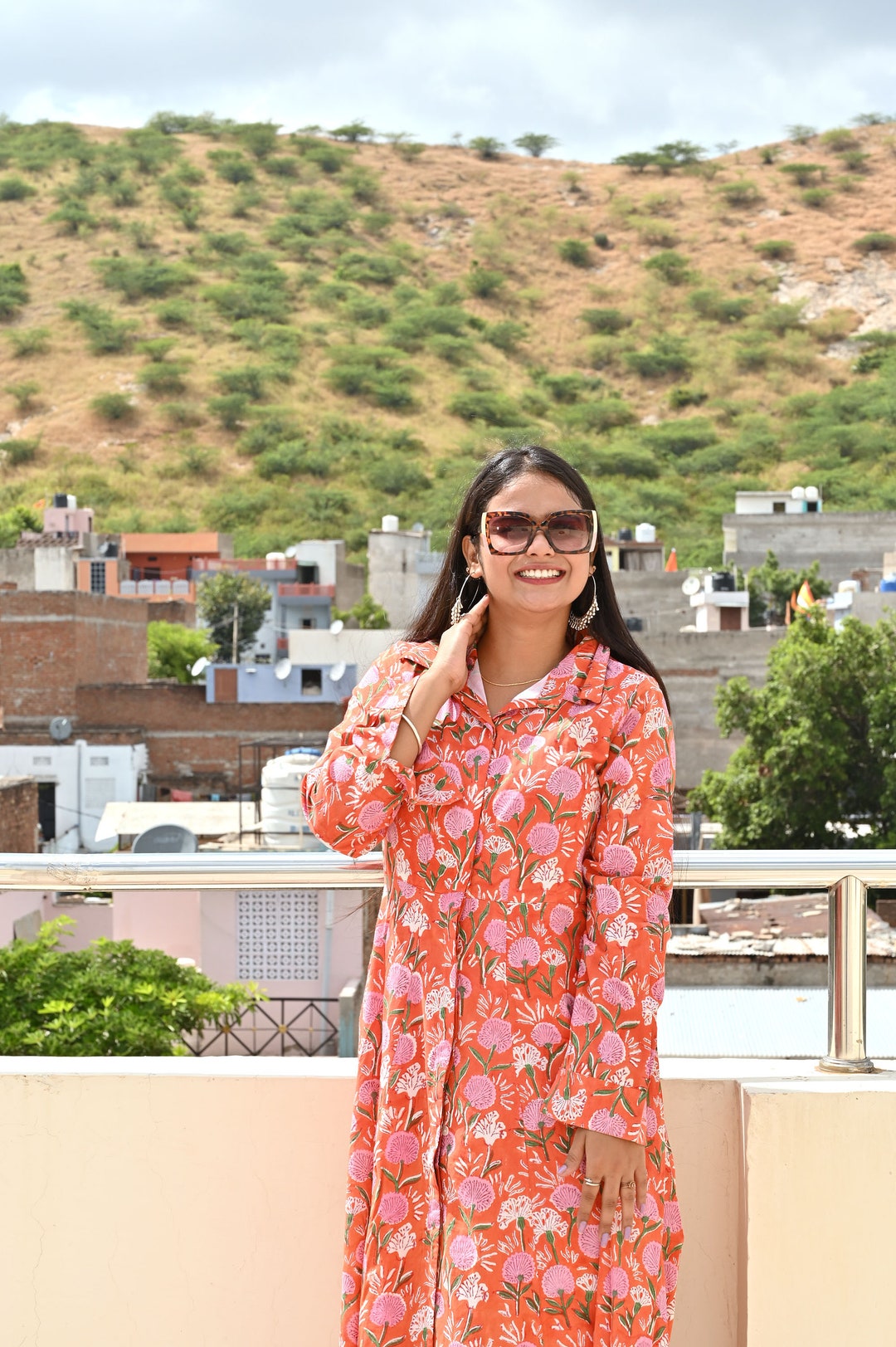 Hand Block Print Dress, Shirt Dress Women ,summer Cotton Dress, Cotton ...