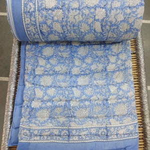Jaipuri Hand Block Print Quilt Handmade Cotton Bedding Quilt Indian ...