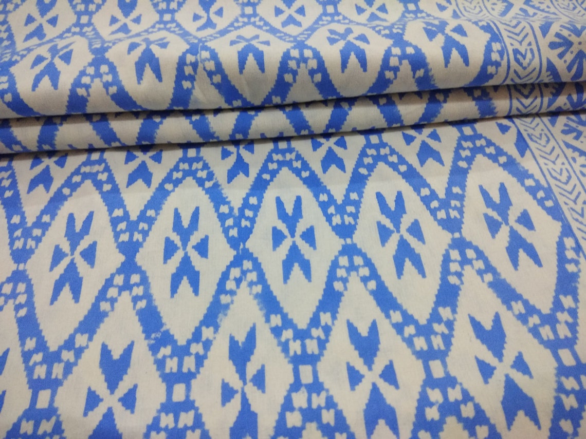 Cotton Ikat Block Print Bedspread Blanket Throw Home Decor - Etsy