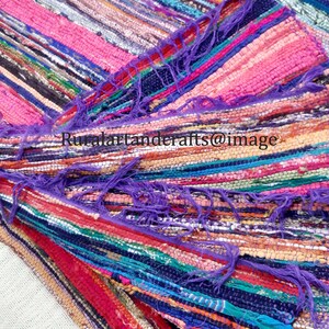 New Hand Women Chindi Rug Yoga Mat Chindi Mat Vintage Dhurrie Chindi ...