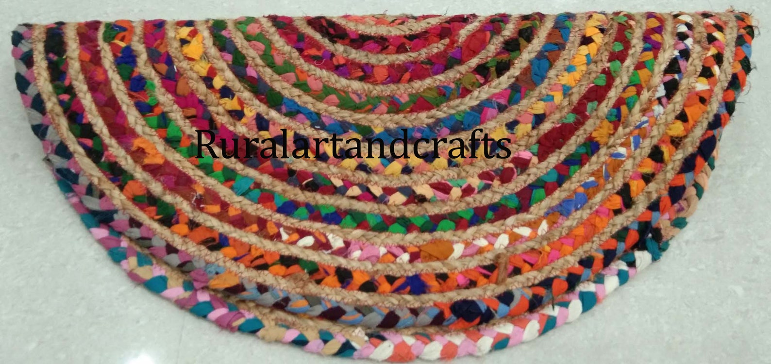 Round Chindi Floor Mat Reversible Braided Rug Cotton Handmade | Etsy