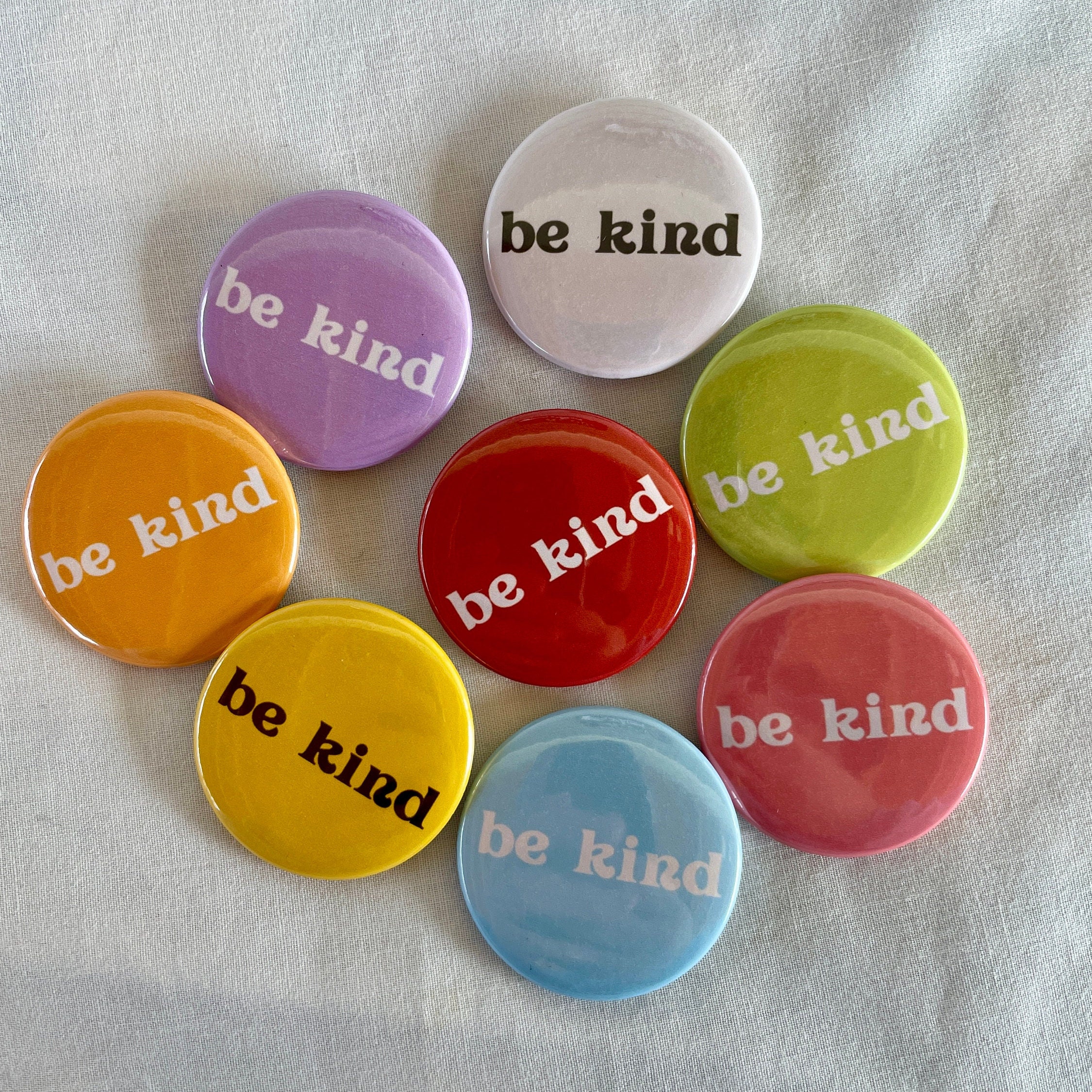 Be Kind Button Magnet or Keychain - Etsy