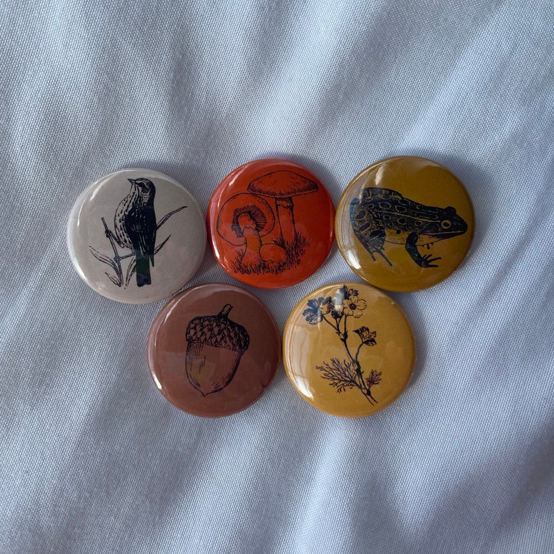 Cottagecore Aesthetic Nature Otoño Botones imanes o llaveros - Etsy España