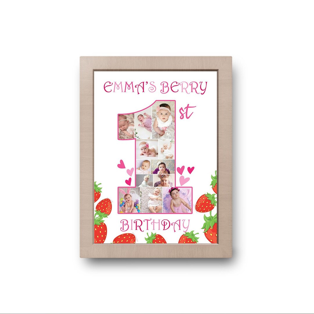 First Birthday,photo Collage Gift,printable First Birthday Collage ...
