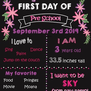 Printable Back to School Sign - First Day of School Sign - First Day of ...