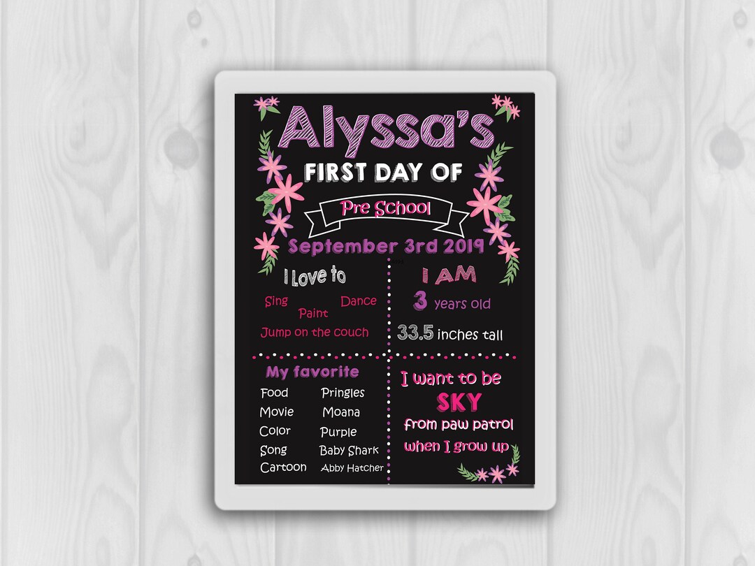 Printable Back to School Sign - First Day of School Sign - First Day of ...