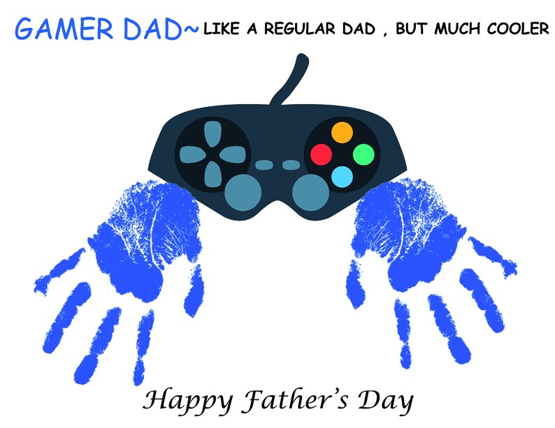 Gamer Dad Handprint Father's Day Gift Father's Day - Etsy