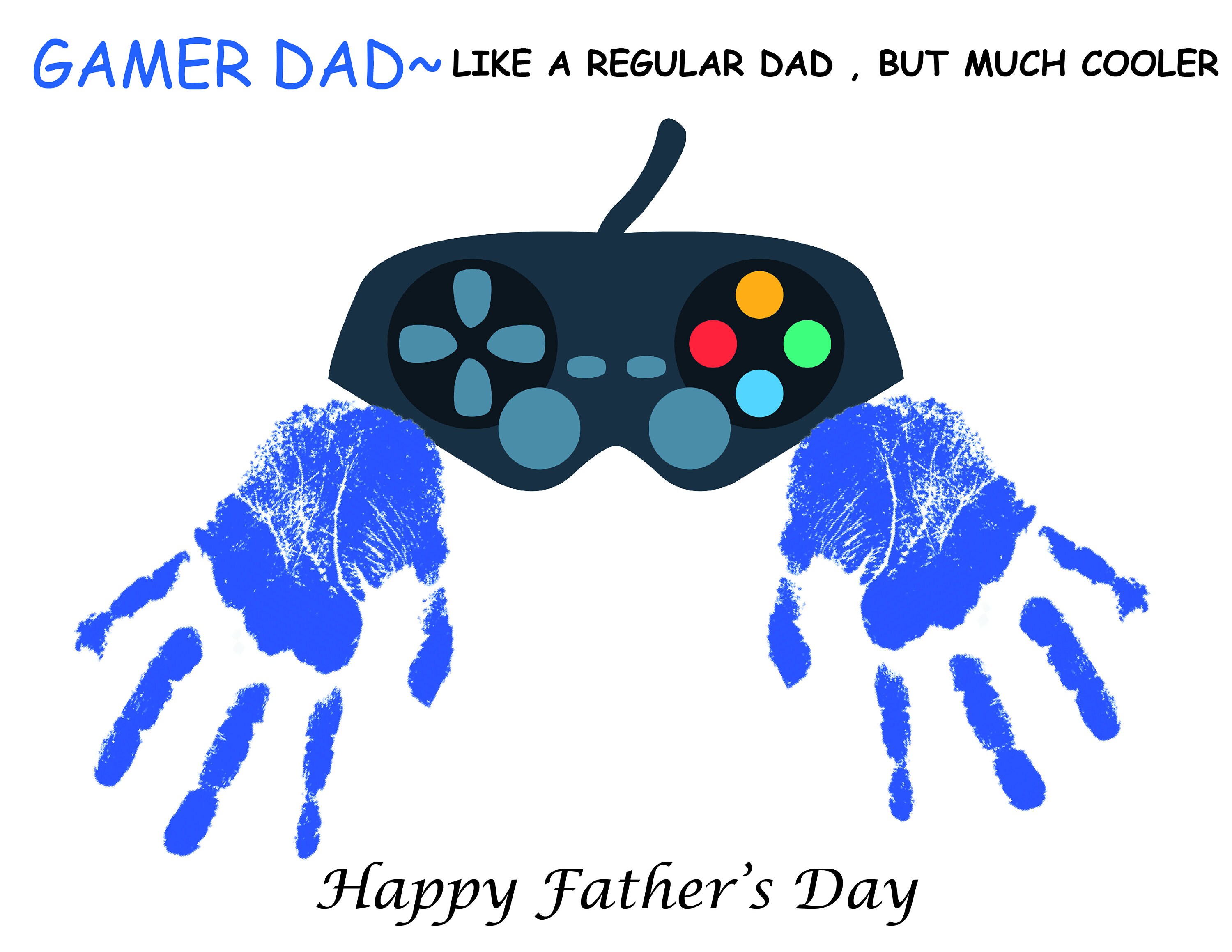 Gamer Dad Handprint Father's Day Gift Father's Day - Etsy
