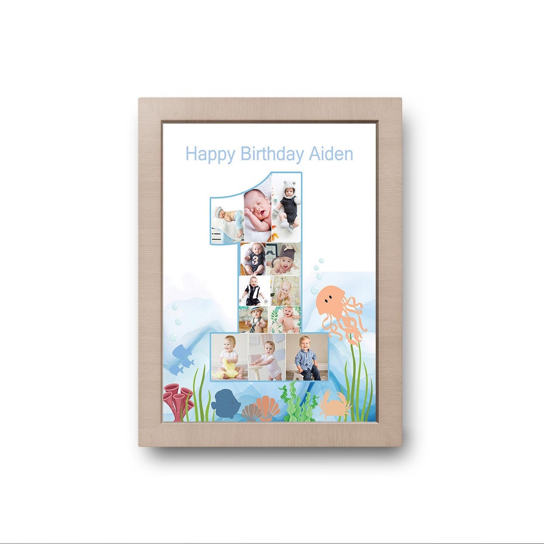 First Birthday,photo Collage Gift,printable First Birthday Collage ...