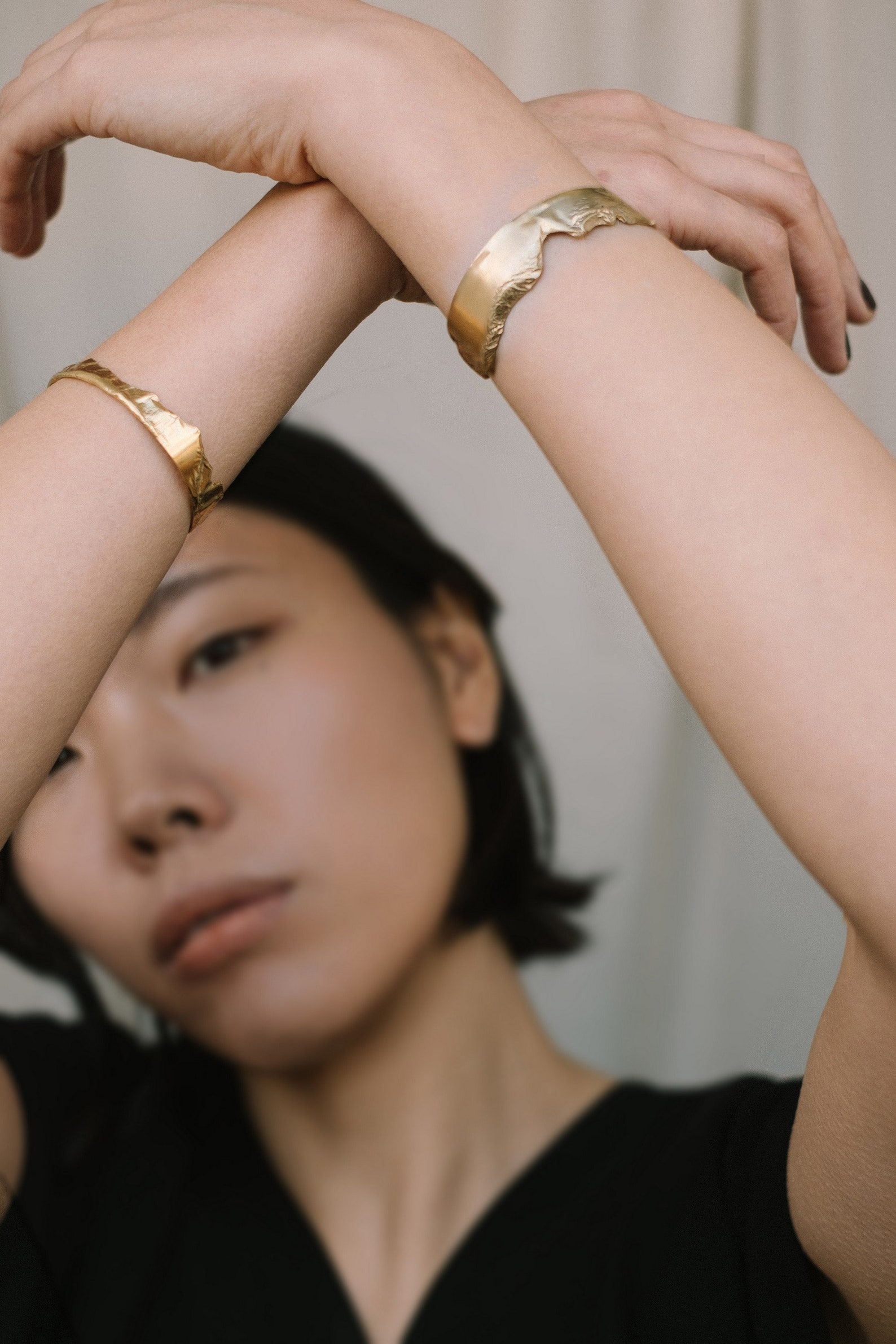 Gold Chunky Bracelet Thick Cuff Bracelet Gold Extra Large - Etsy