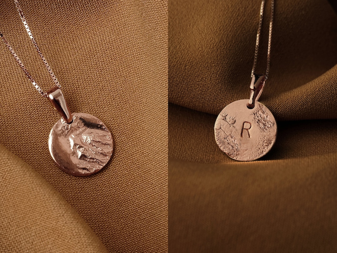 Rose Gold Personalized Necklace for Women, Medallion Chain With Letter ...