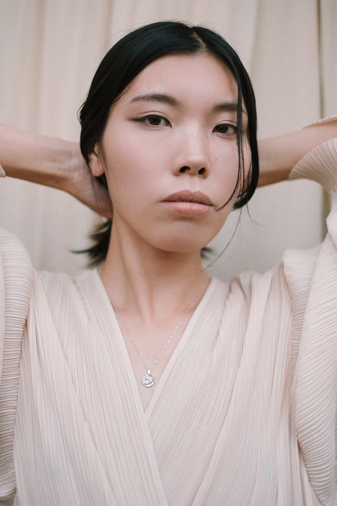 Minimal Silver Necklace Hammered Silver Pendant Necklace Dainty Silver ...