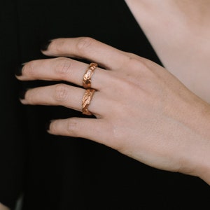 Gold Chunky Ring for Women Wide Organic Ring Gold Statement | Etsy