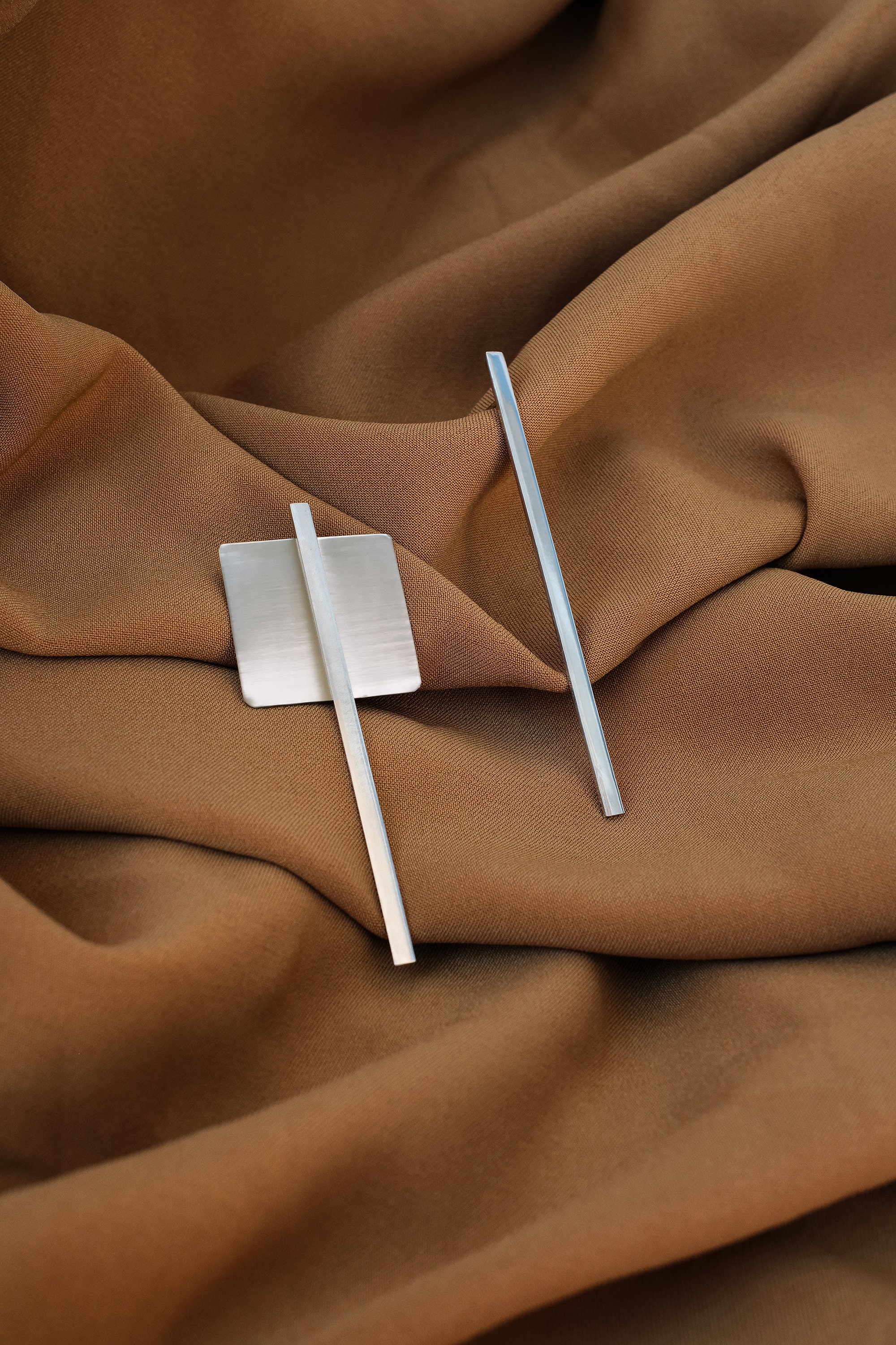 Square bar earring jacket Double earrings Front back | Etsy