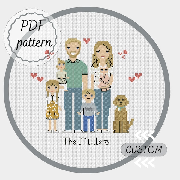 Cross Stitch Family Pattern - Etsy