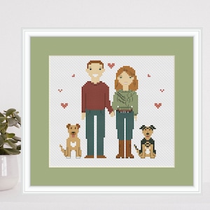 Custom Embroidery Couple Portrait Personalized Housewarming - Etsy