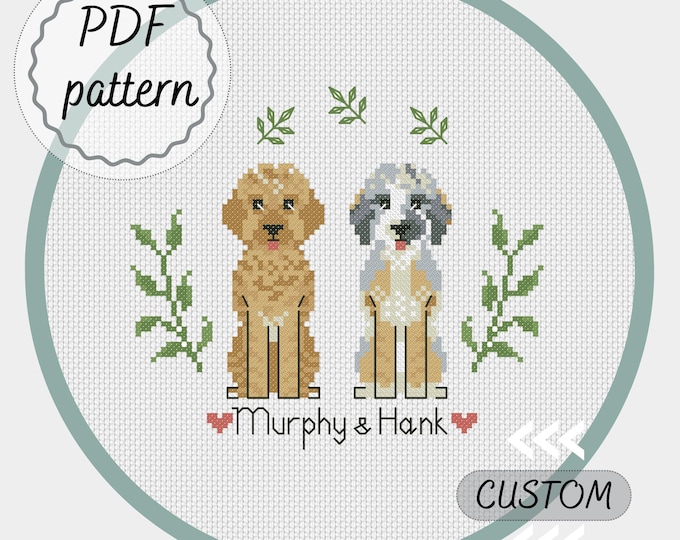 Custom Pet Commission Portrait Cross Stitch Pattern Personalized Pet ...