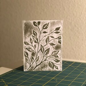 Hand Embossed Leaf Greeting Card - Etsy
