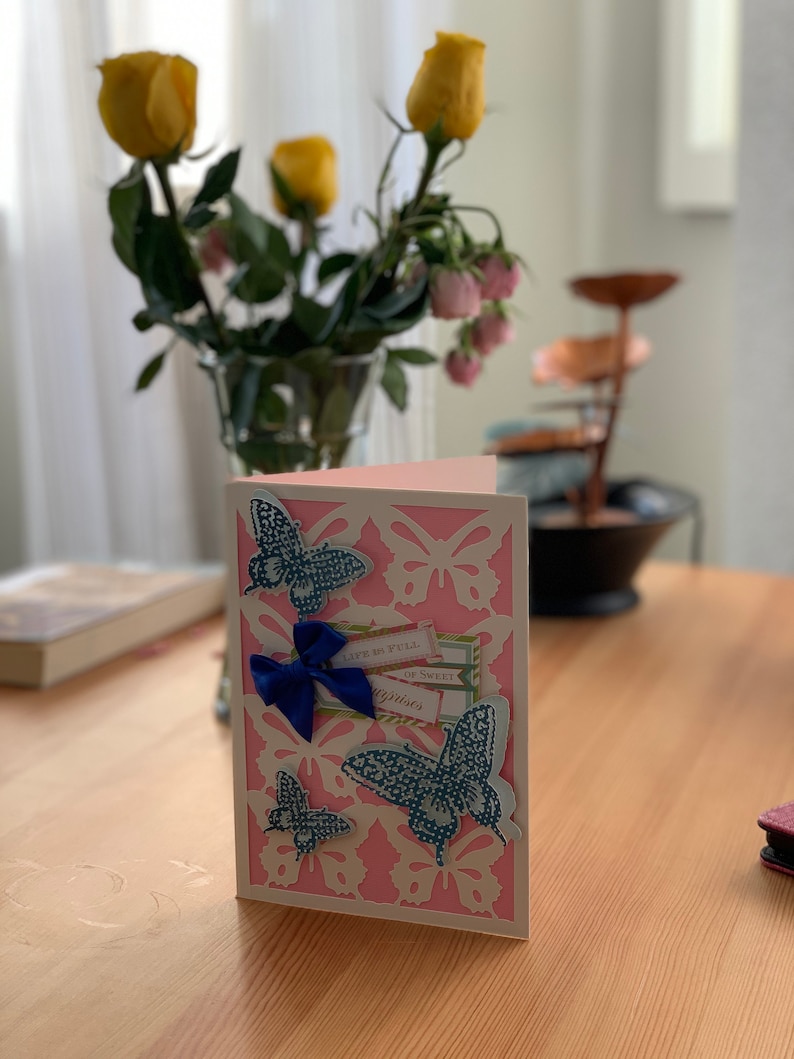 Blue Butterfly Surprise Card - Etsy