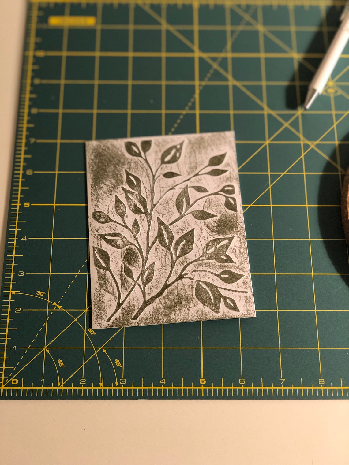 Hand Embossed Leaf Greeting Card - Etsy