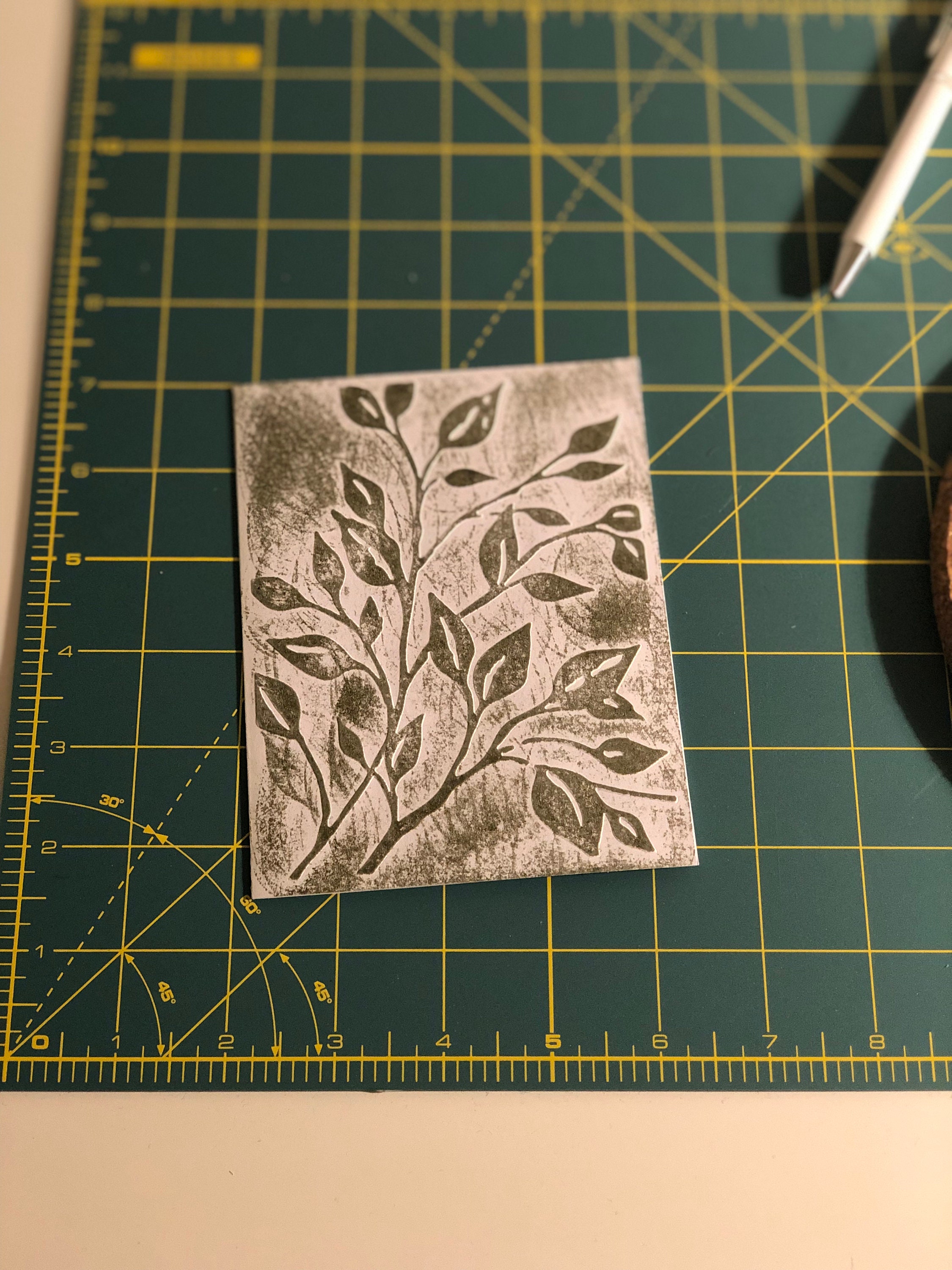 Hand Embossed Leaf Greeting Card - Etsy